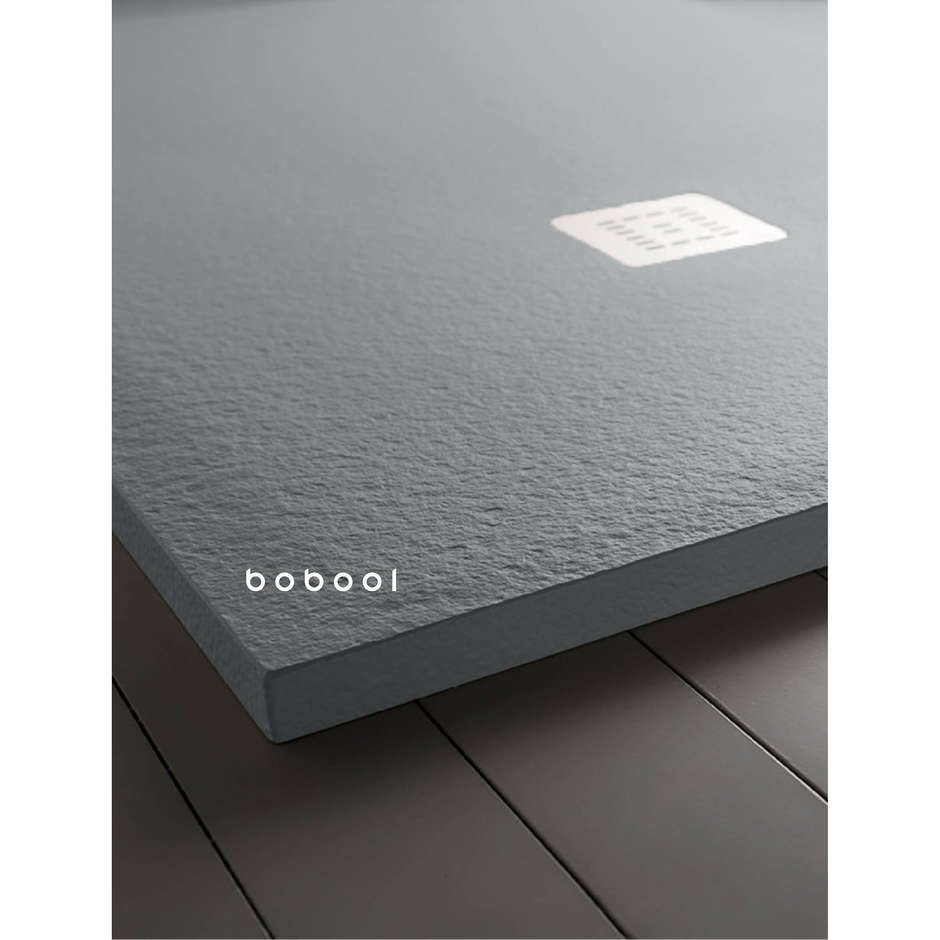 Arblu Piatto doccia in resina effetto pietra, grigio Cemento, 90x200x3 cm - Trendy, Arblu